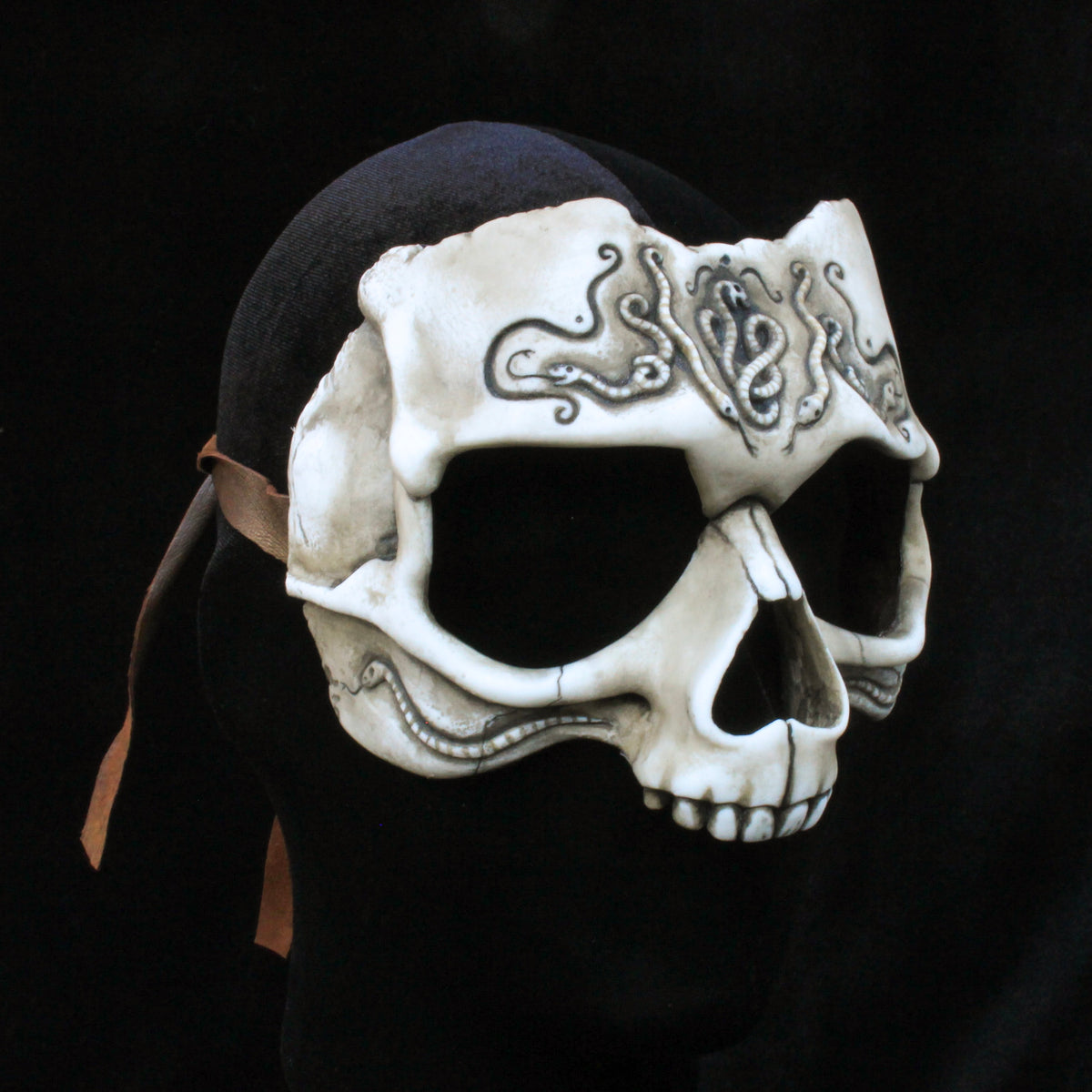 Handmade Resin Skull Mask - Carved Human Skull Mask – AishaVoya Creations