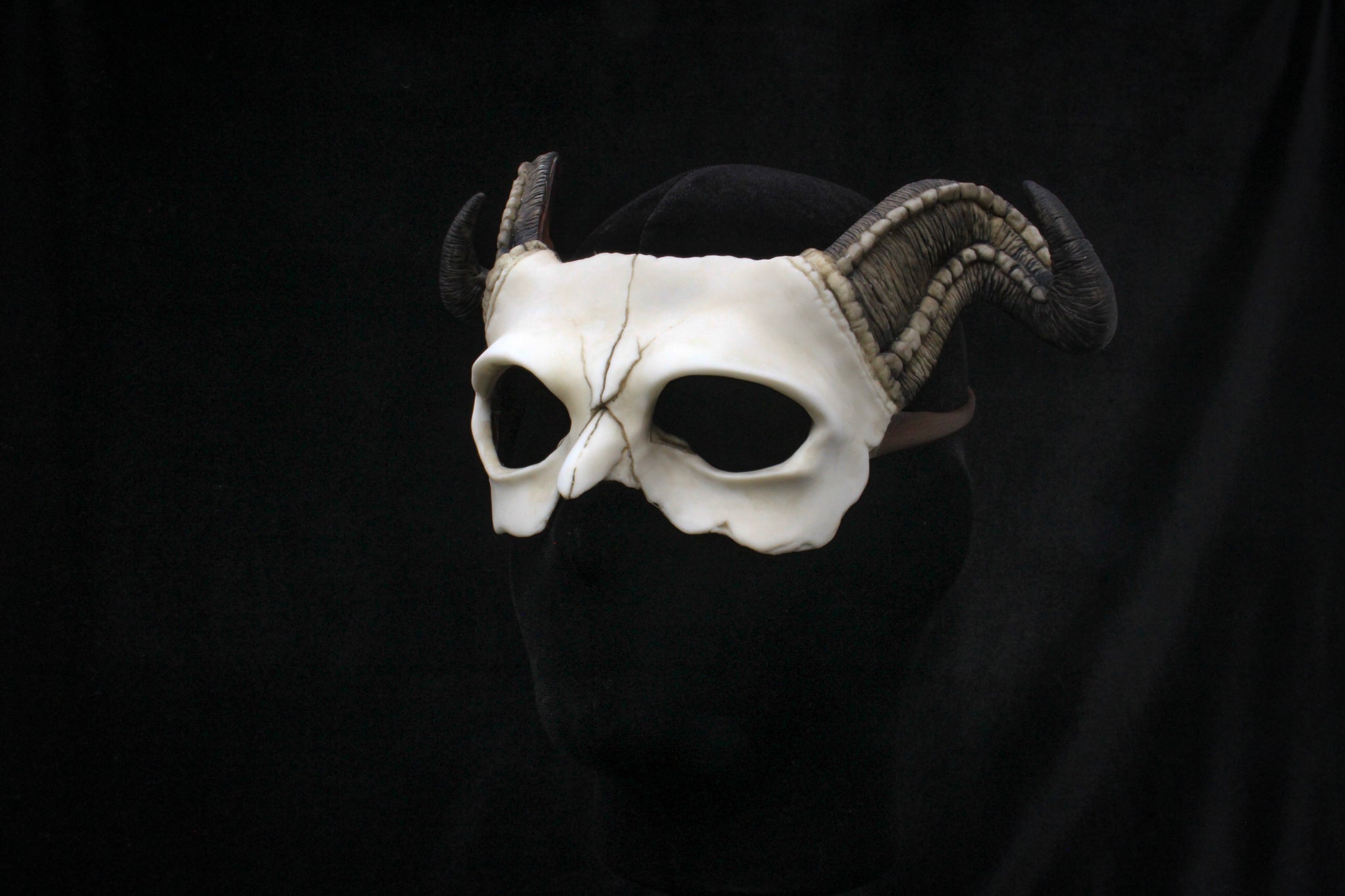 Handmade Resin Skull Mask - Long Horned Demon Skull Mask – AishaVoya ...